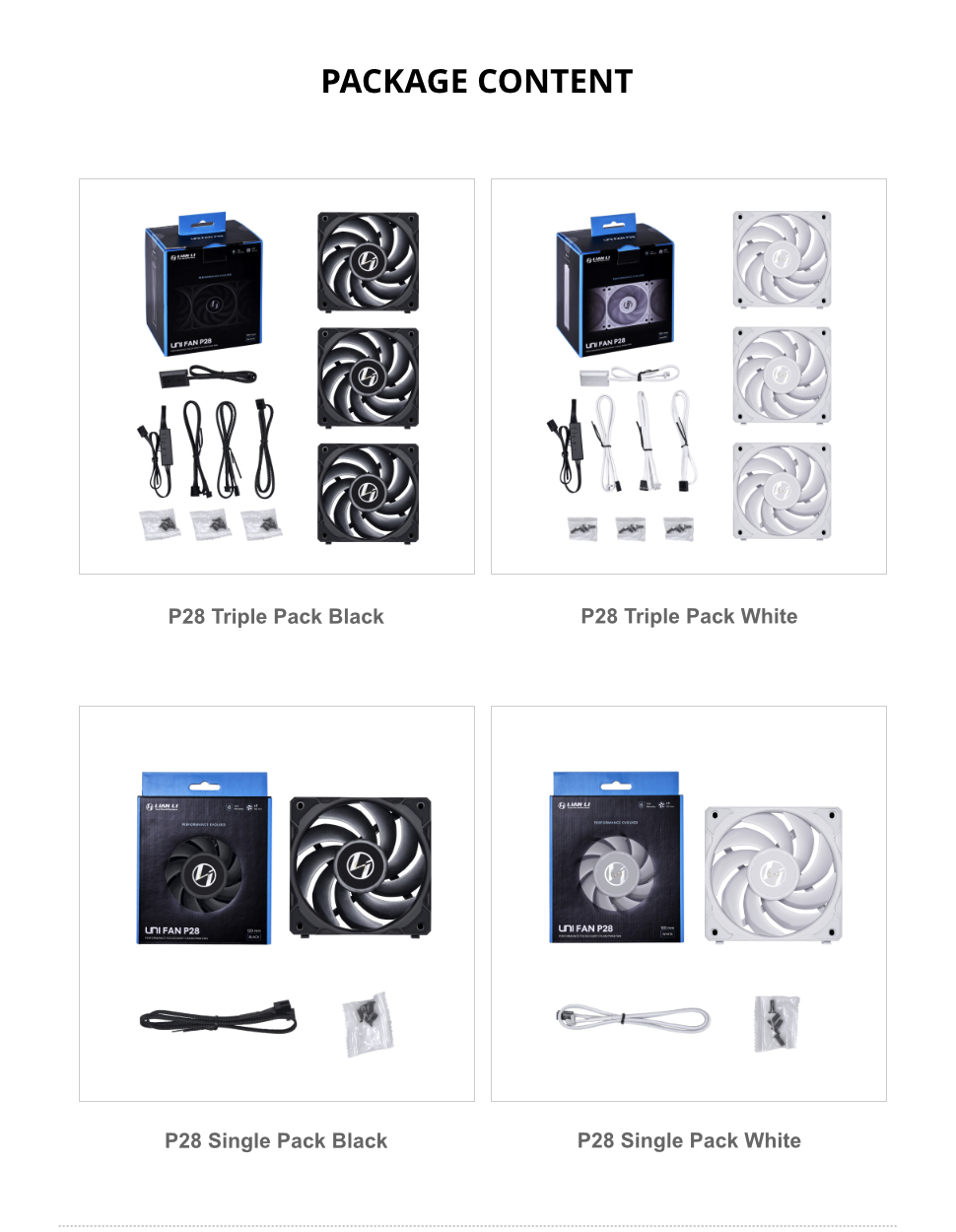 LIAN LI UNI Fan P28 120 Black 1x 12cm Fan Pack without a Fan Speed Controller -- UF-P28120-1B ...